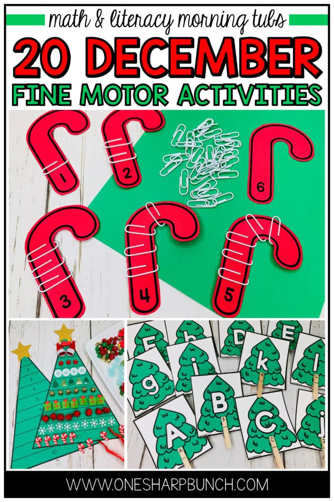 December Fine Motor Activities for Morning Tubs - One Sharp Bunch