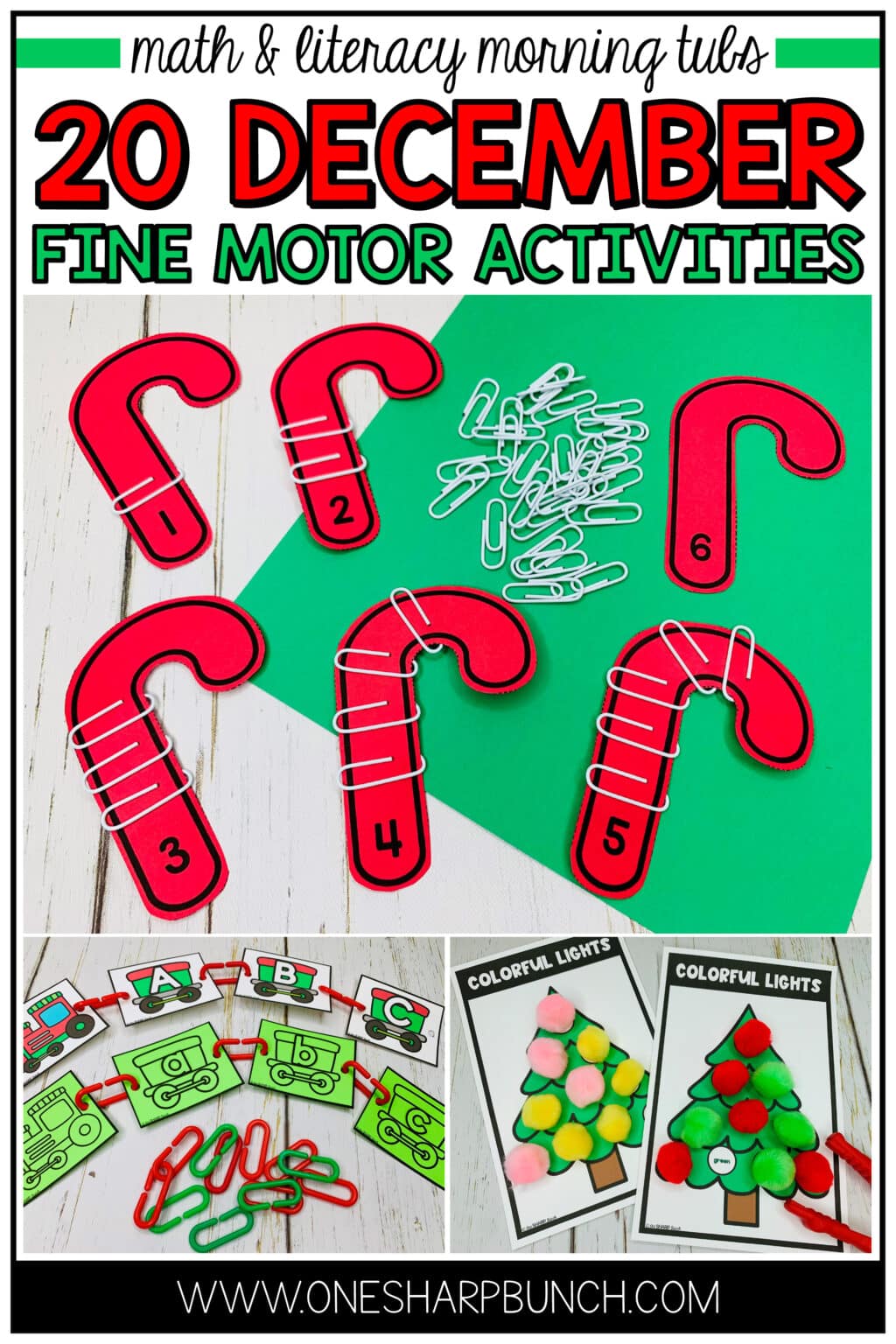 20 December Fine Motor Activities for Morning Tubs - One Sharp Bunch