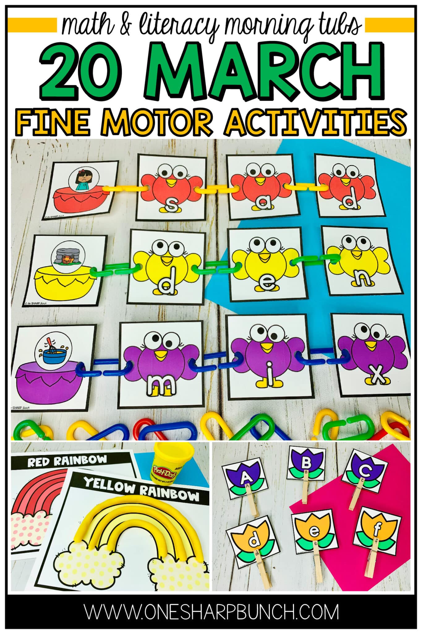 20 March Fine Motor Activities for Morning Tubs - One Sharp Bunch