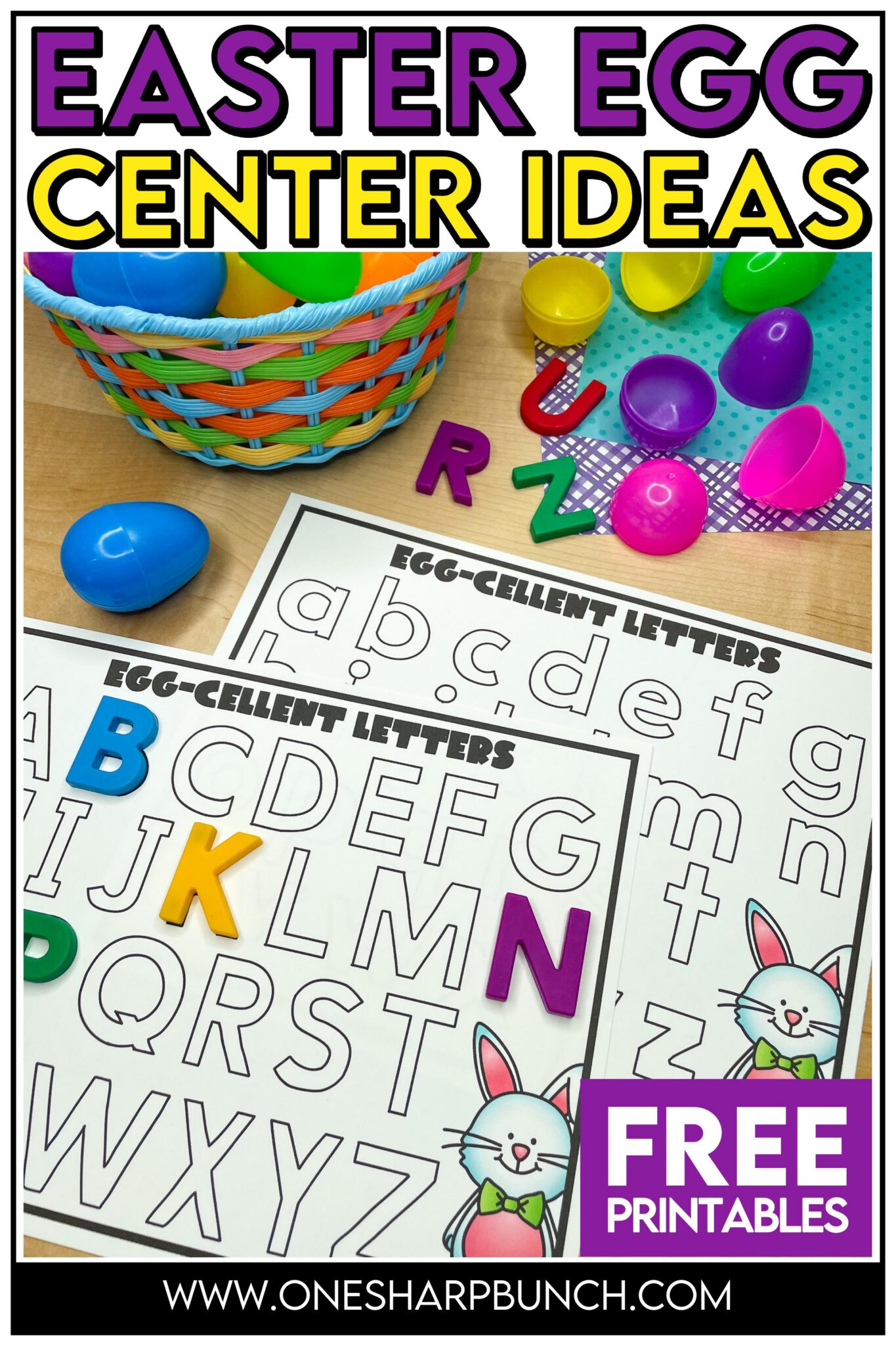 Easter Egg Alphabet Centers with Magnetic Letters - One Sharp Bunch