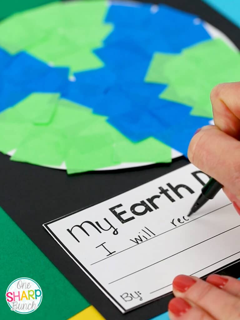 Tissue Paper Earth Day Craft Mosaic for Kids - One Sharp Bunch