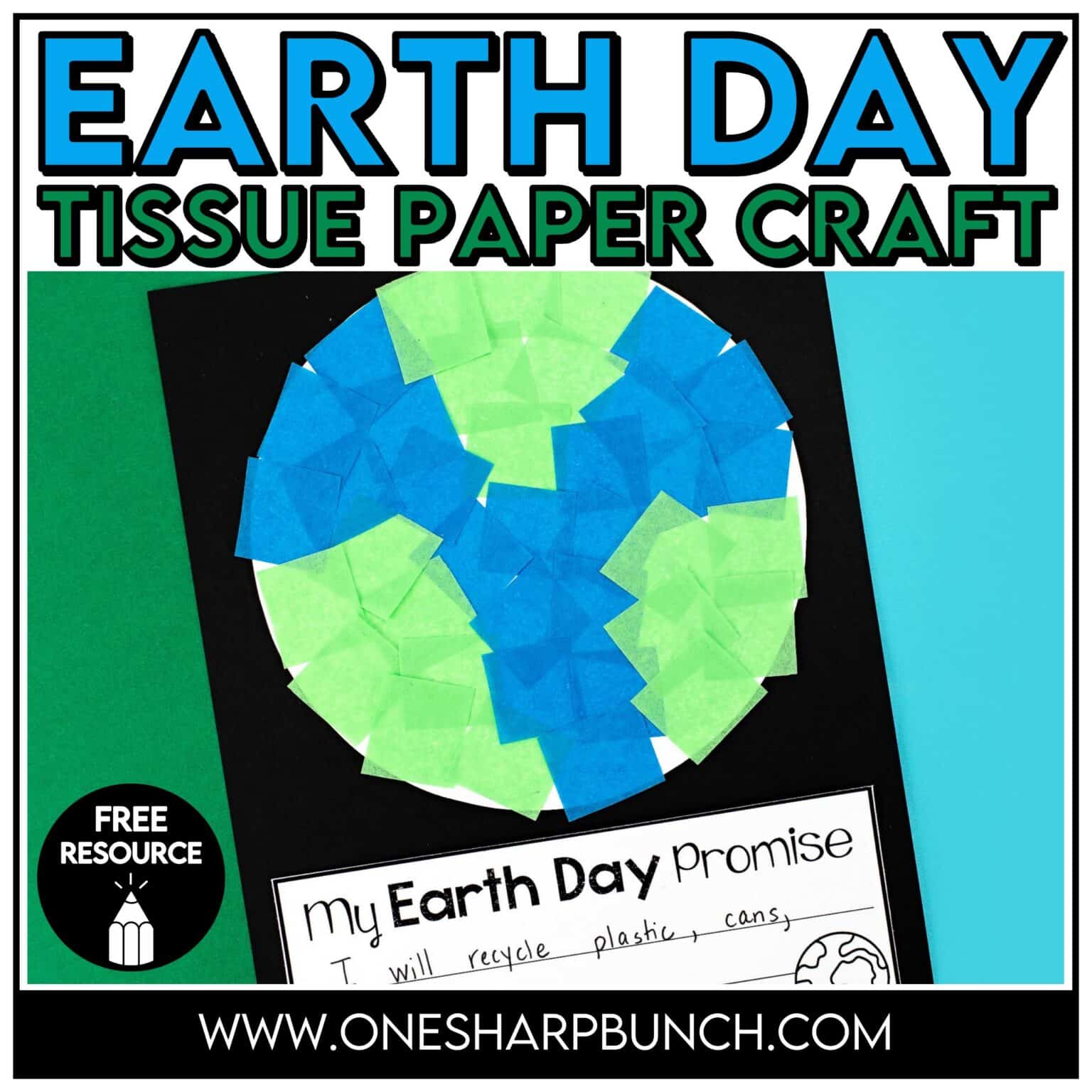 Marble Painted Earth Day Craft and Writing Prompt - One Sharp Bunch