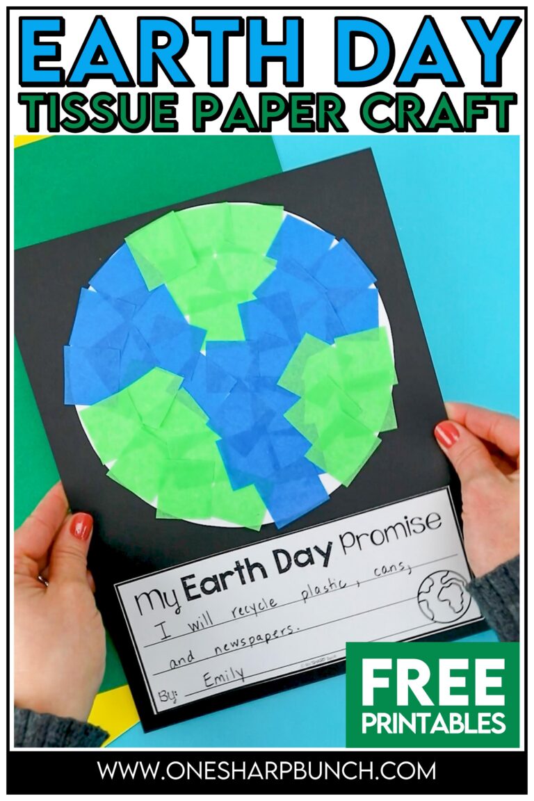 Tissue Paper Earth Day Craft Mosaic for Kids - One Sharp Bunch