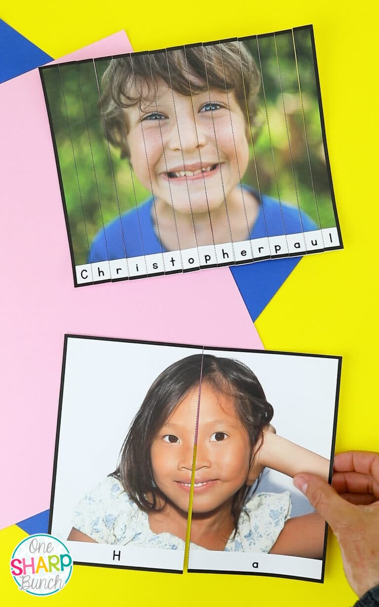 Editable Picture Name Puzzles for Name Practice - One Sharp Bunch