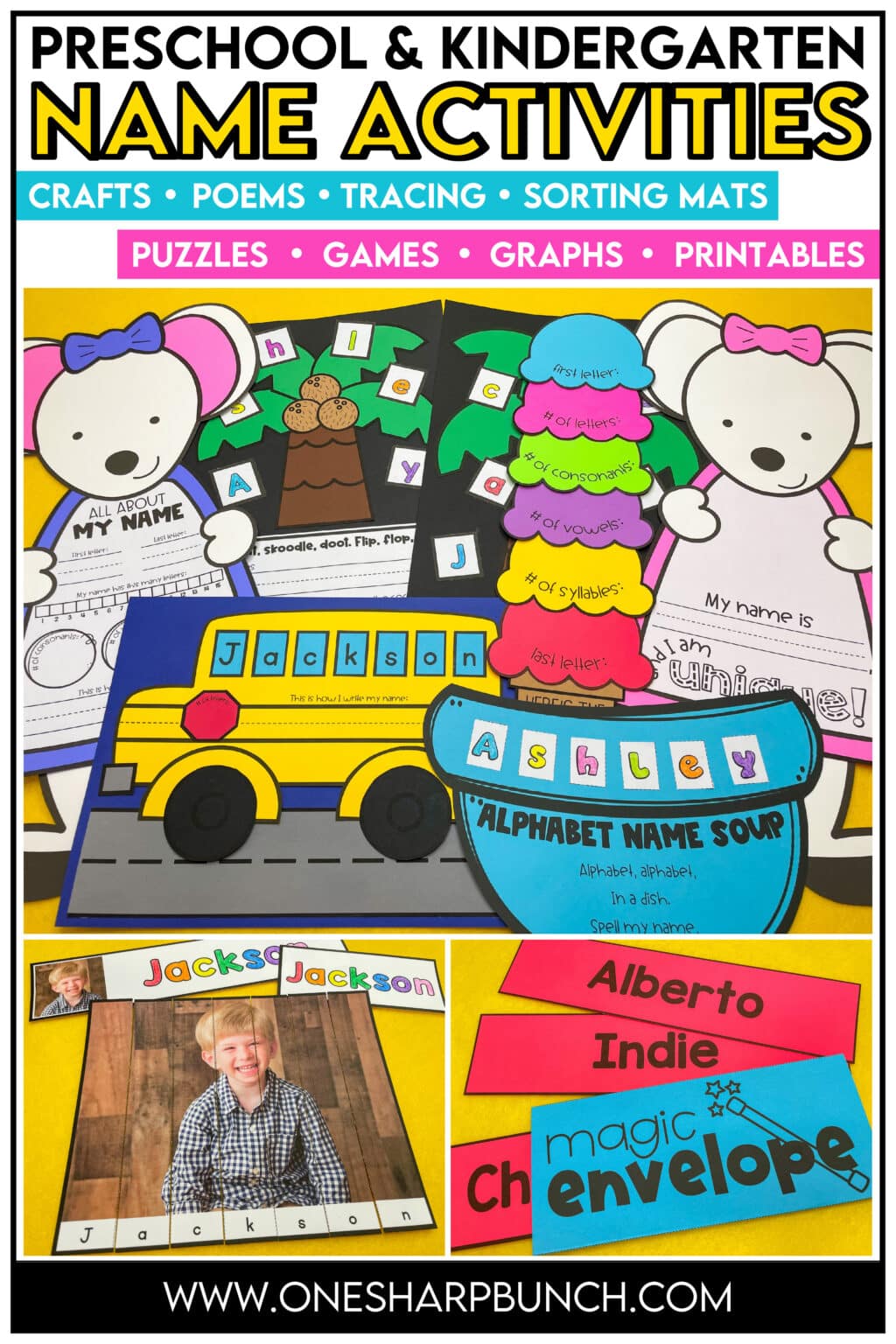 Name Activities for Preschool and Kindergarten - One Sharp Bunch