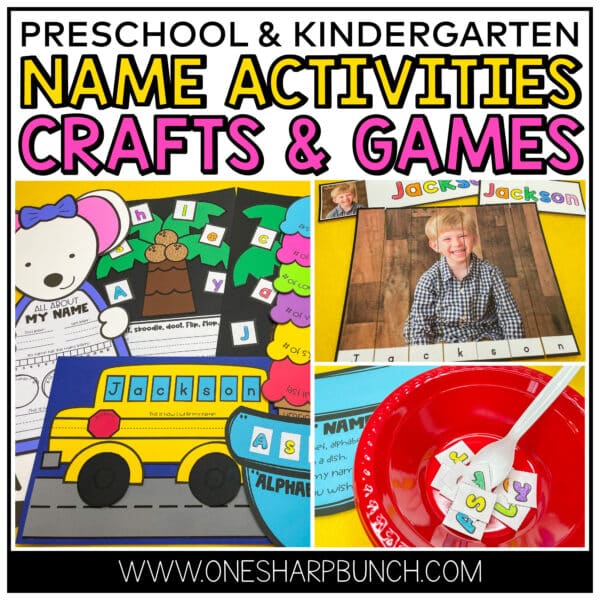 Editable Picture Name Puzzles for Name Practice - One Sharp Bunch