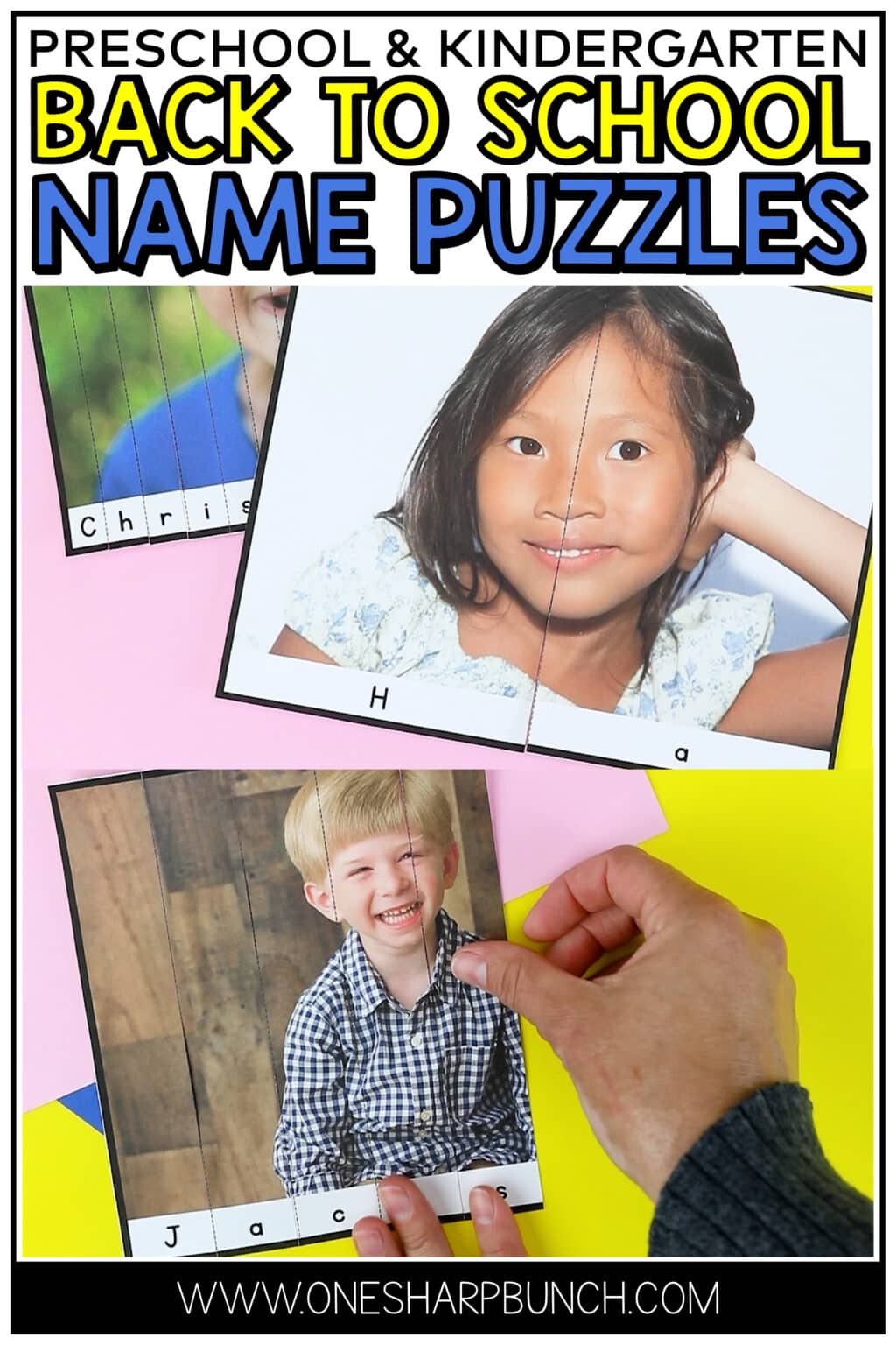 Editable Picture Name Puzzles for Name Practice - One Sharp Bunch