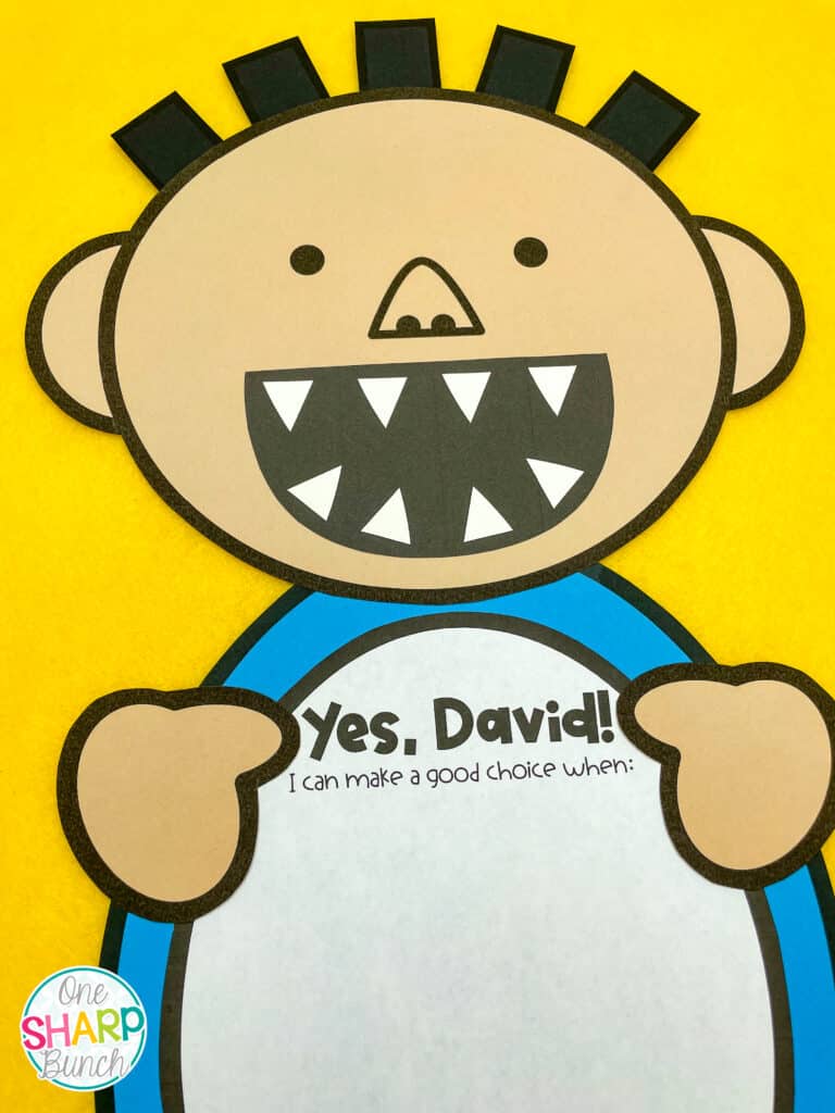 David Goes to School Activities and Craft - The Sharp Kinder Club