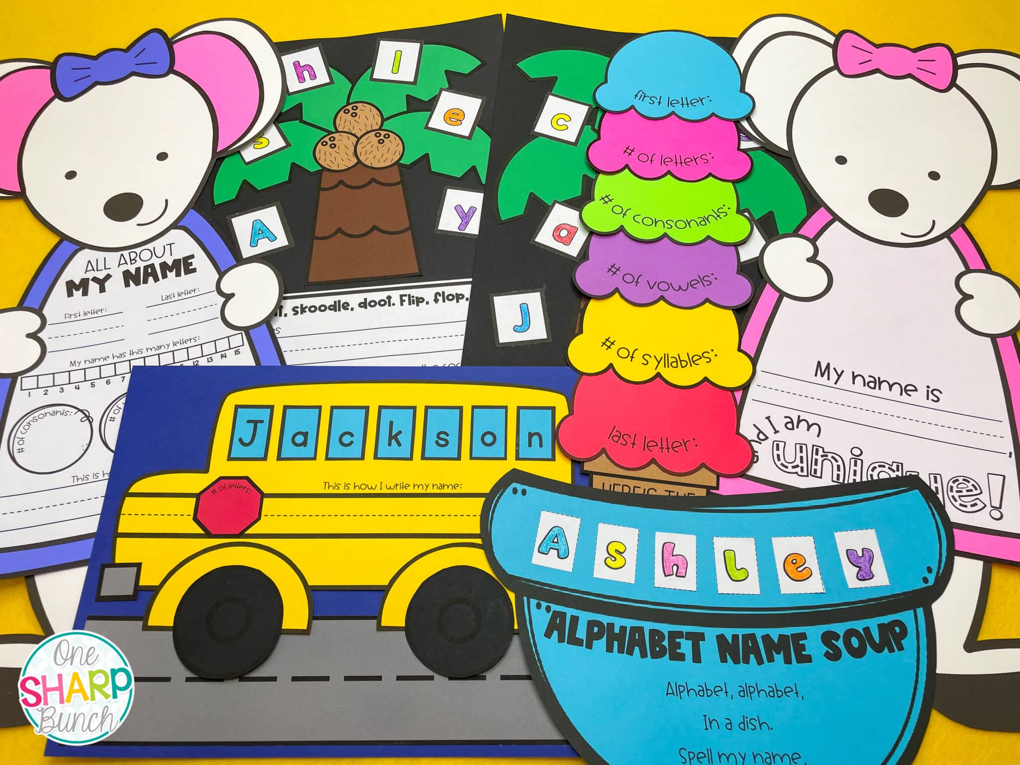 Name Activities for Preschool and Kindergarten - One Sharp Bunch
