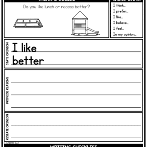 Digital & Printable Opinion Writing Prompts Writing Center - One Sharp ...