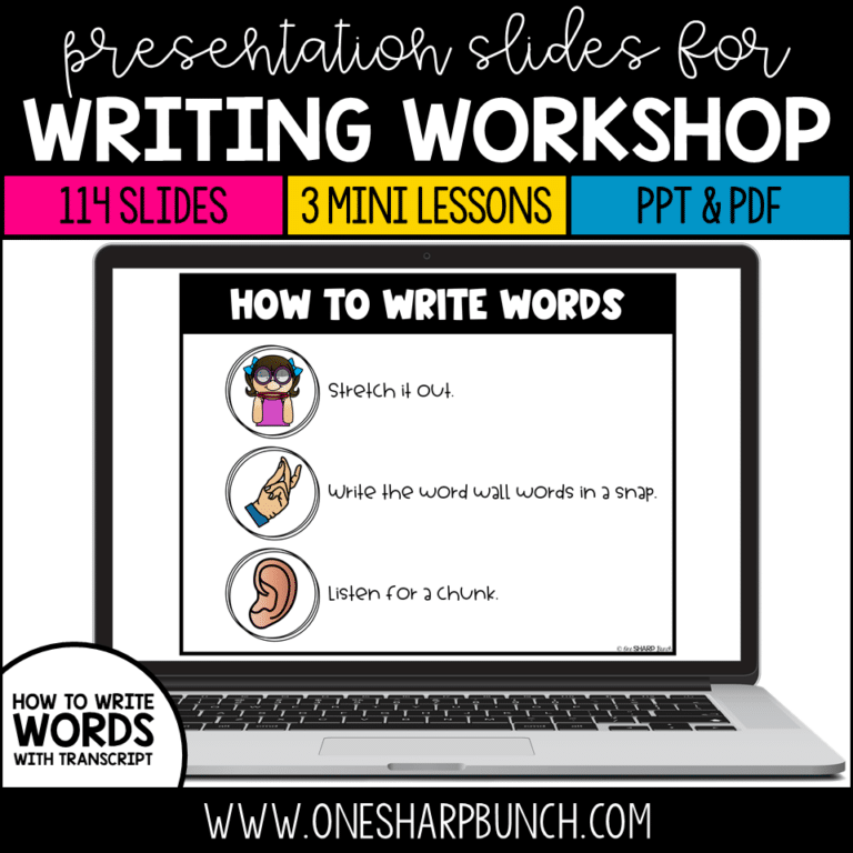 Spelling Strategies Presentation for Writing Workshop - One Sharp Bunch