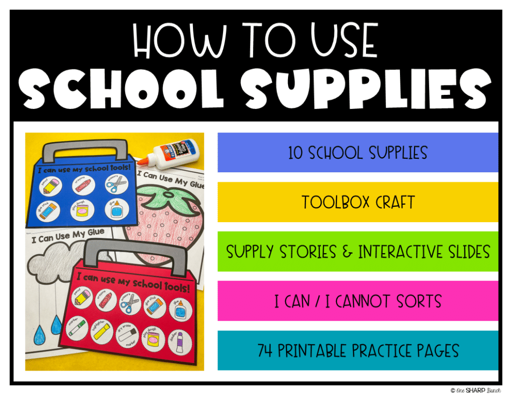 How to Use School Supplies Craft | First Week of Back to School ...