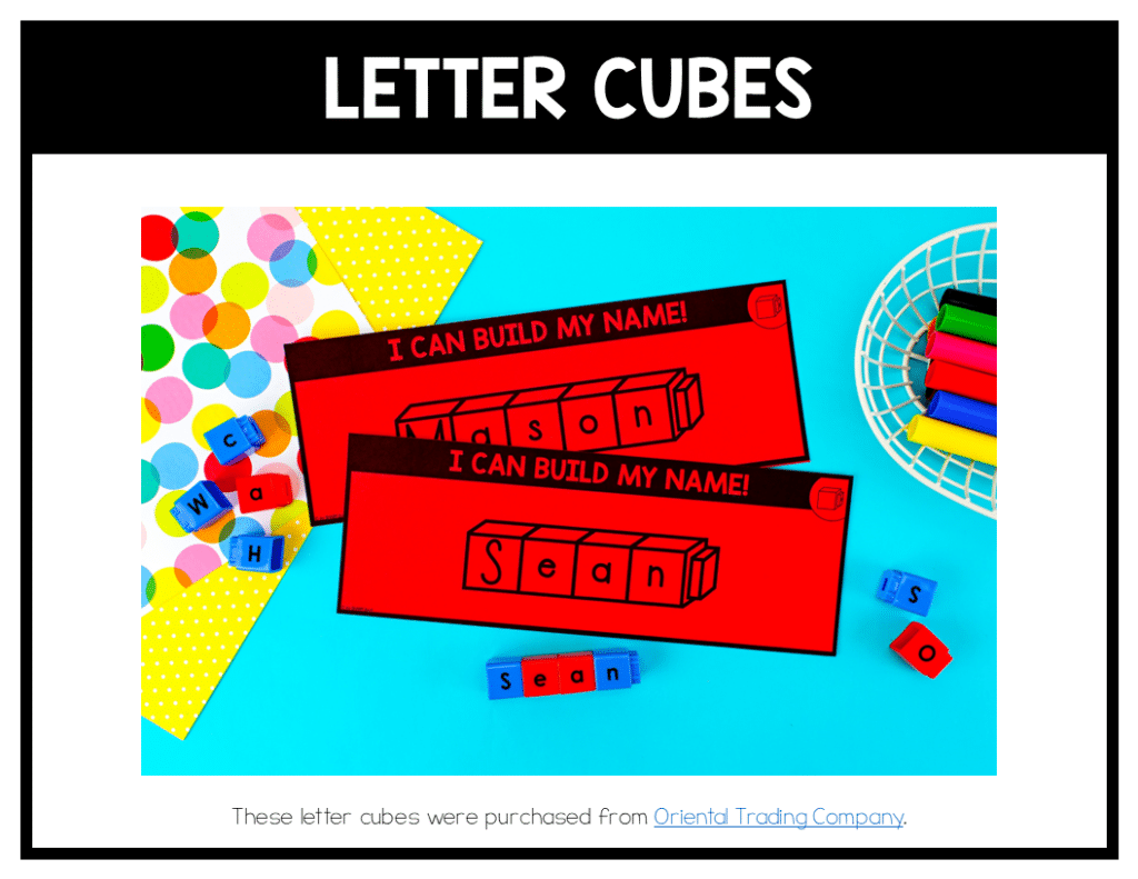 Letter Cubes Name Mats | Fine Motor Name Activities - One Sharp Bunch