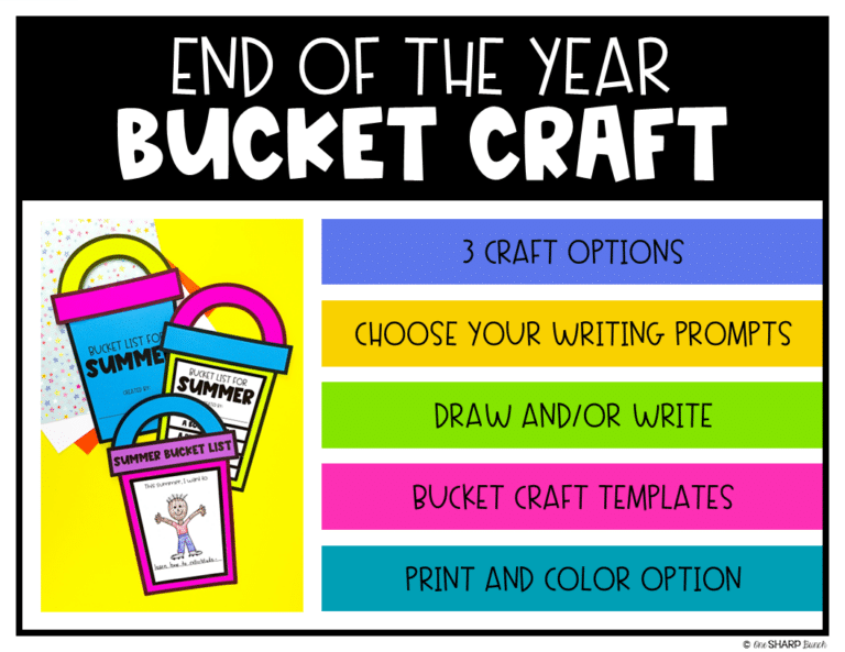 End of the Year Summer Bucket List Craft & Writing Activities - One ...