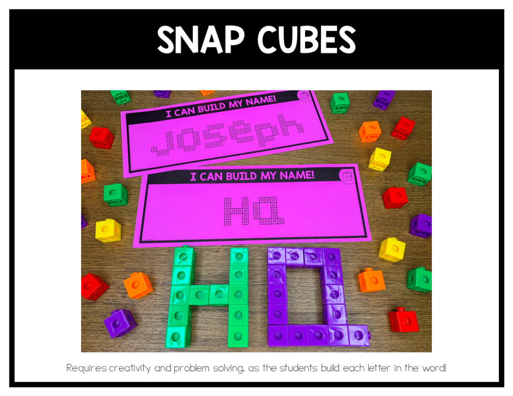 Snap Cubes Name Mats | Fine Motor Name Activities - One Sharp Bunch