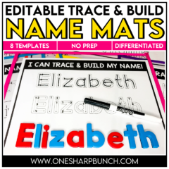 Editable Picture Name Puzzles for Name Practice - One Sharp Bunch