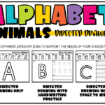 Alphabet Animal Directed Drawing Activities for Beginning Sounds and ...