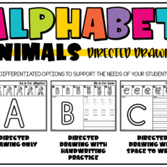 Alphabet Animal Directed Drawing Activities for Beginning Sounds and ...