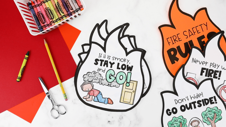 Fire Safety Week Craft | Fire Safety Rules Interactive Shape Book - One ...