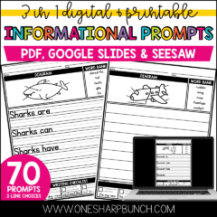 Digital & Printable Writing Prompts for Personal Narrative, Opinion ...