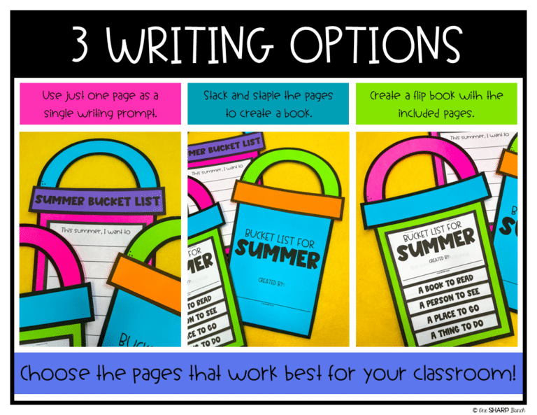 End of the Year Summer Bucket List Craft & Writing Activities - One ...