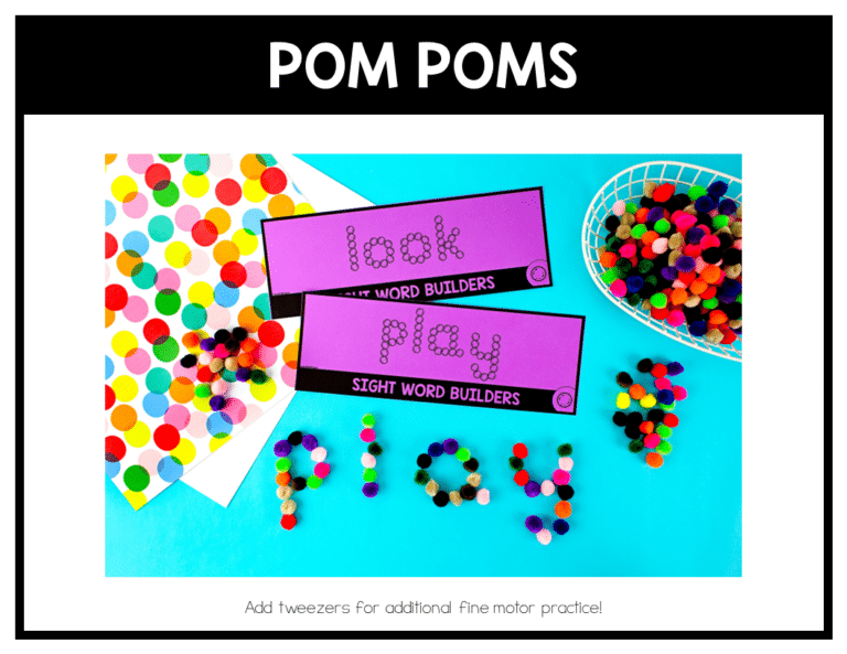 Fine Motor Sight Word Activities for Sight Word Practice - One Sharp Bunch