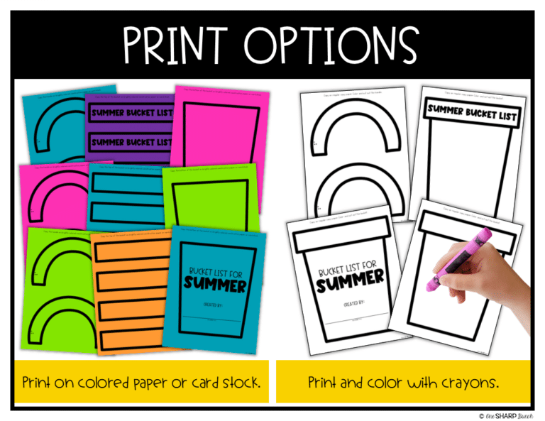 End of the Year Summer Bucket List Craft & Writing Activities - One ...