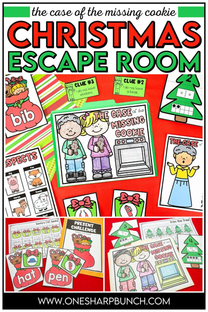 Gingerbread Man Centers and Activities for Christmas Escape Room - One ...