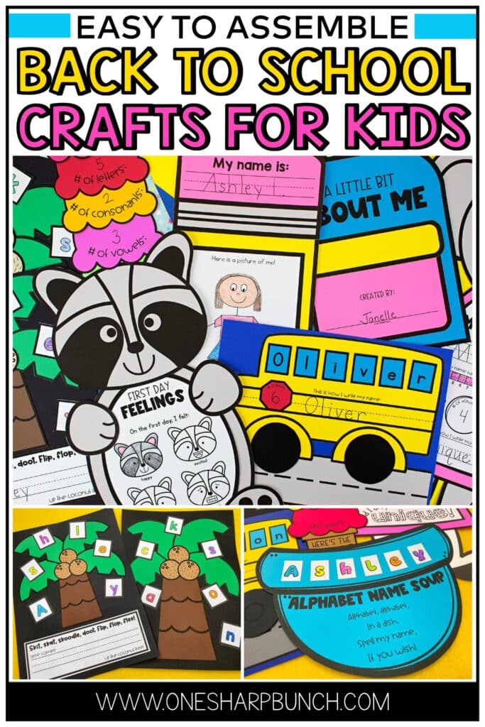 Back to School Crafts for Preschool, Kindergarten and First Grade - One ...