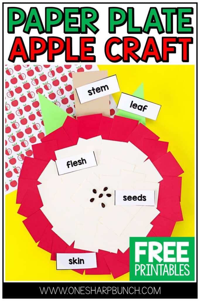 Paper Plate Apple Craft with Free Apple Labeling Printable - One Sharp ...
