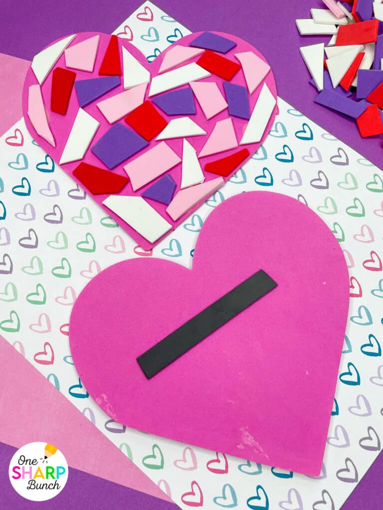 Valentine’s Mosaic Heart Craft for Kids - One Sharp Bunch