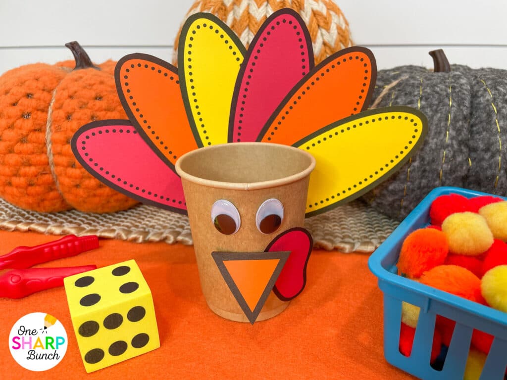 Stuff the Turkey Math Games and Fine Motor Activities for Kindergarten ...