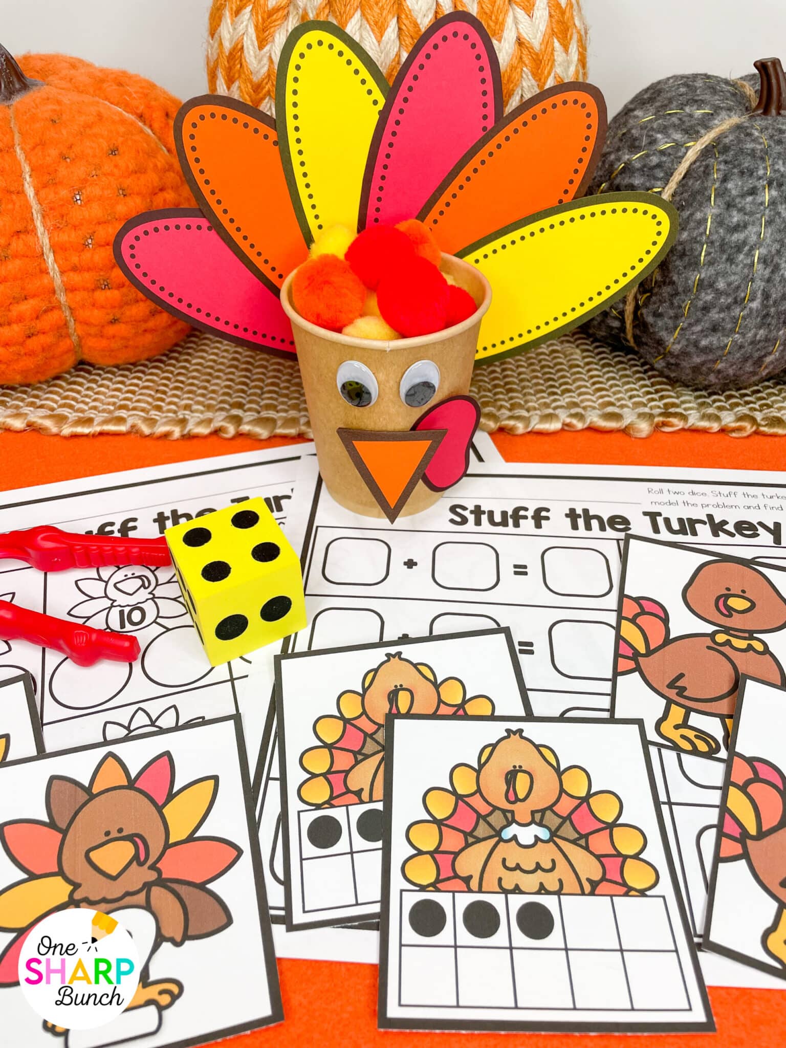 Stuff the Turkey Math Games for Centers - One Sharp Bunch