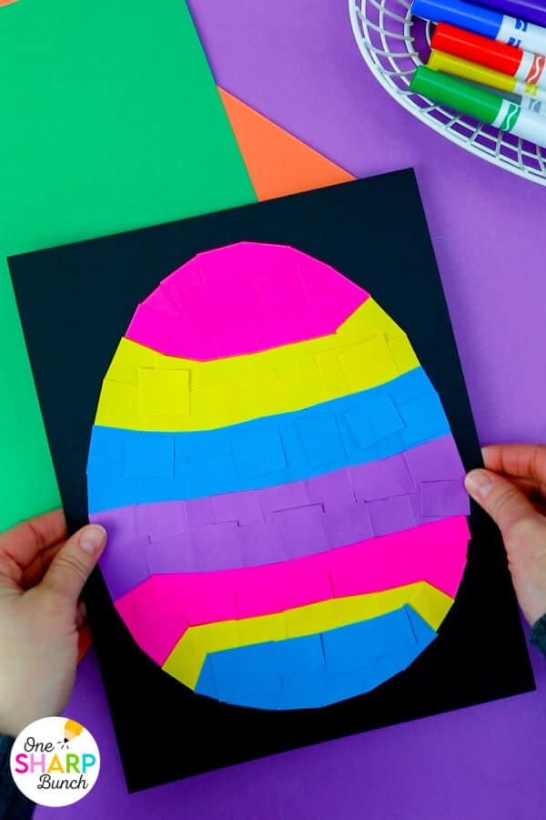 Simple Mosaic Easter Egg Craft for Kids - One Sharp Bunch