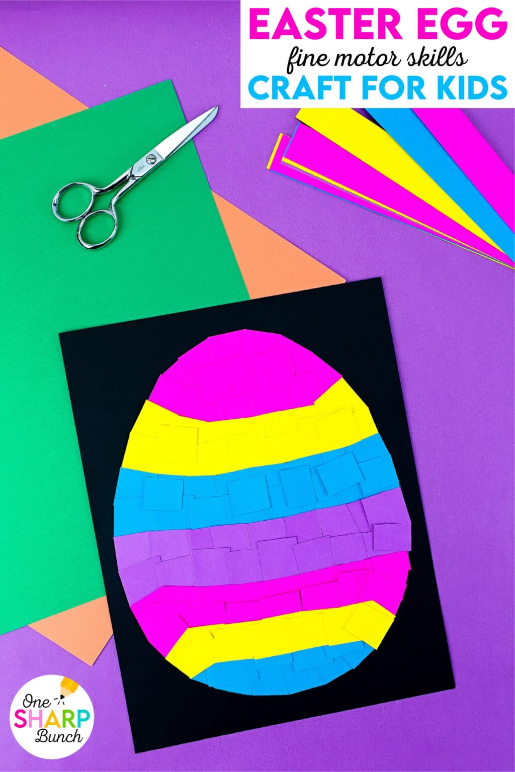Simple Mosaic Easter Egg Craft for Kids - The Sharp Kinder Club