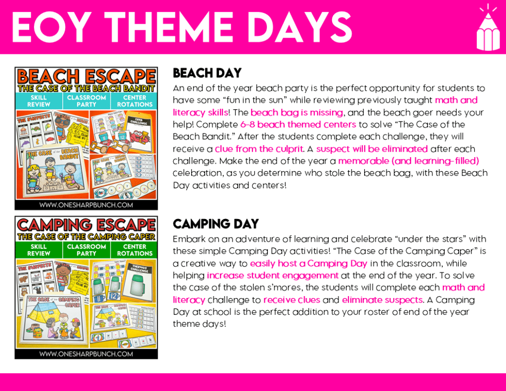 End of Year Countdown Activities, Student Awards, Memory Book, Crafts ...