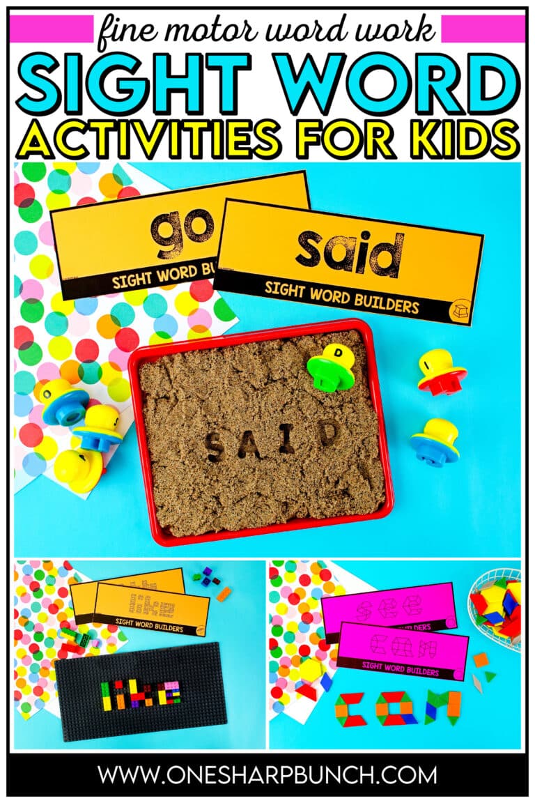 15+ Fine Motor Sight Word Activities - One Sharp Bunch