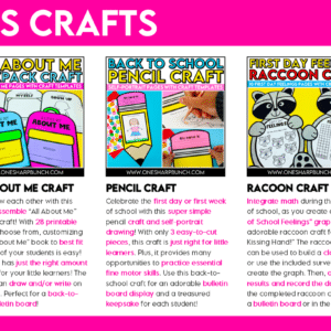 First Day and First Week of Back to School Activities and Crafts Bundle ...