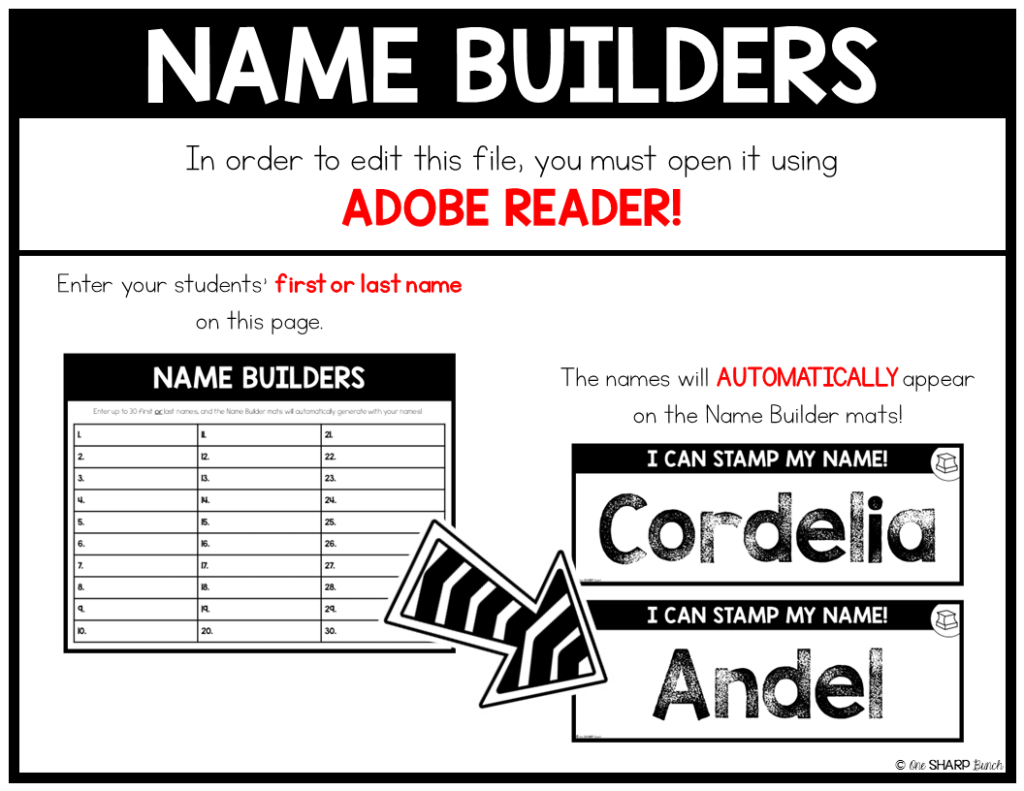 Editable Name Practice Fine Motor Name Activities Alphabet Stamps Name ...