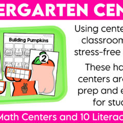 20 Math and Literacy October Kindergarten Centers or Morning Work Tubs ...