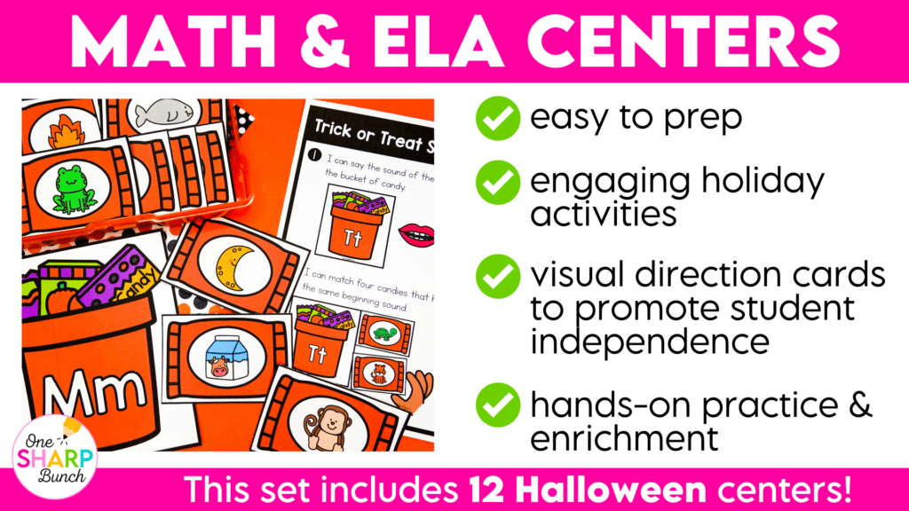 Halloween Kindergarten Centers - Halloween Math and Literacy Centers or ...