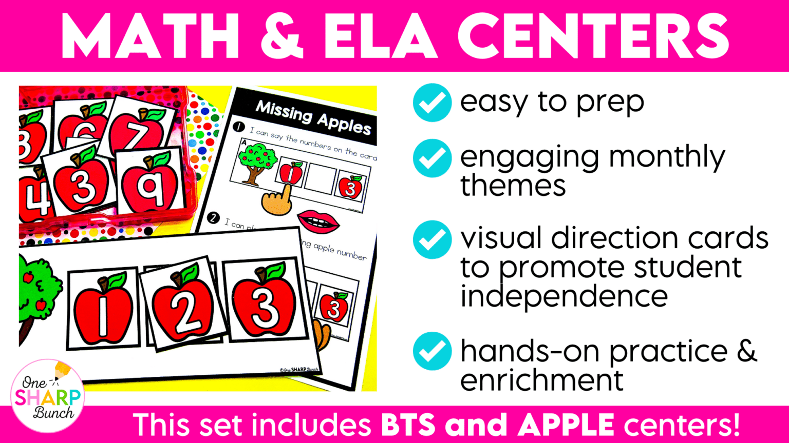 20 Math and Literacy September Kindergarten Centers or Morning Work ...