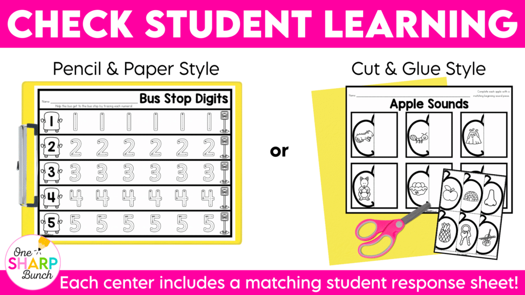 20 Math and Literacy September Kindergarten Centers or Morning Work ...