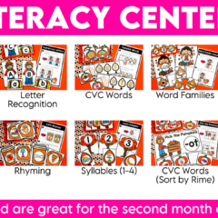 20 Math and Literacy October Kindergarten Centers or Morning Work Tubs ...