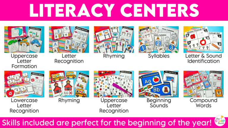 20 Literacy & Math Back to School Centers or Morning Work Tubs - One ...
