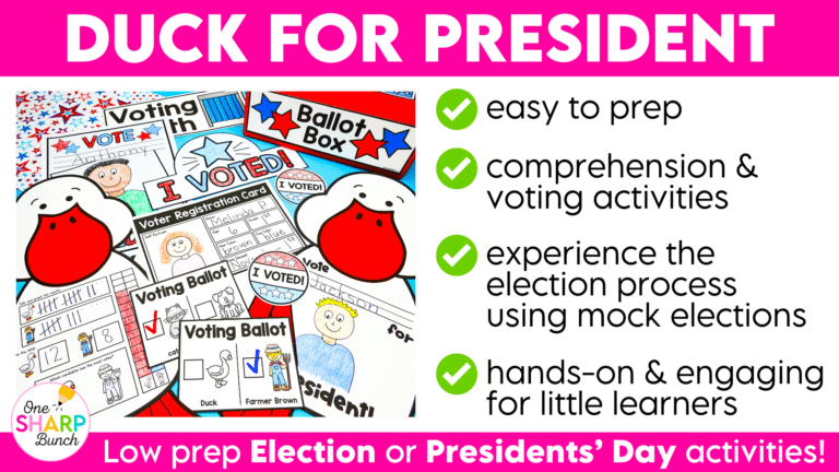 Voting Activities for Kids - Duck for President Activities - Mock ...