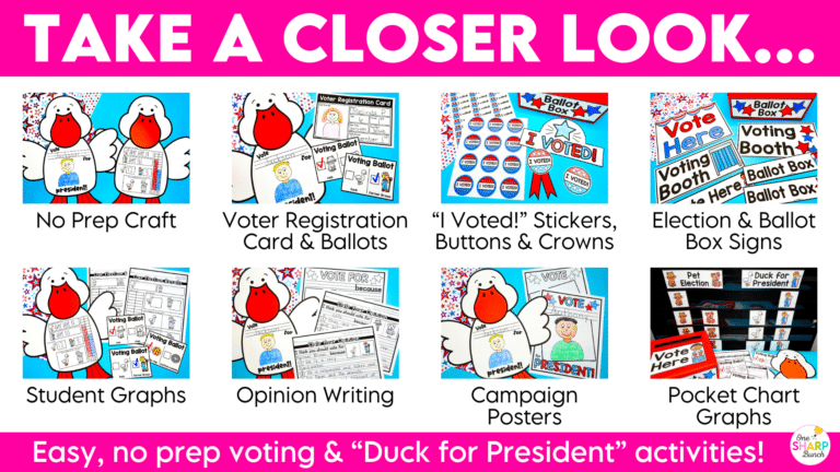 Voting Activities for Kids - Duck for President Activities - Mock ...
