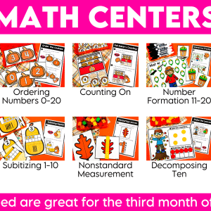 20 Math and Literacy November Kindergarten Centers or Morning Work ...
