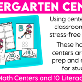 20 Math and Literacy Winter Kindergarten Centers or Morning Work Tubs ...