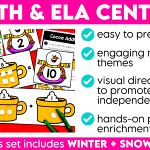20 Math and Literacy Winter Kindergarten Centers or Morning Work Tubs ...